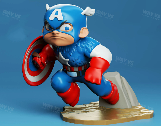 Captain America Chibi 3D Prints STL File – STLMasterpieces