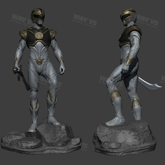 White Power Ranger 3D Prints STL File – STLMasterpieces